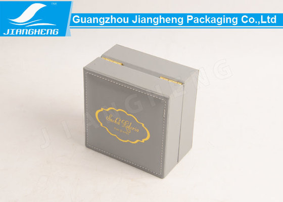 Cajas de empaquetado de sellado calientes del reloj de lujo del cuero de la PU del oro con la aprobación de la BV del terciopelo