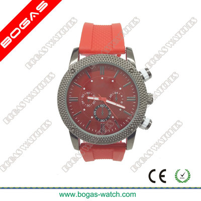 Fashion Style Men Sports Watch Red Color with Imitation Multifunction