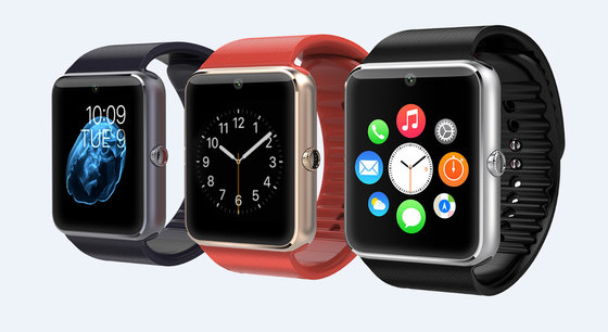Unisex NFC 3.0 bluetooth smartphone watch With Pedometer , Burglar alarm , Call Function