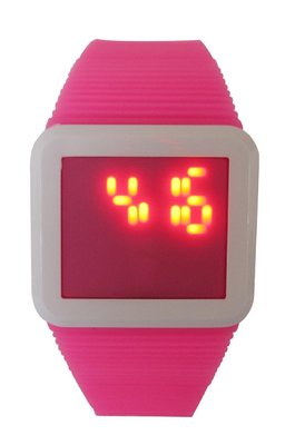 Kid Square LED Digital Wrist Watch Silicone Bands AM PM Watch For Gift