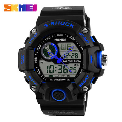 Japan Movt Sport Multifunction Digital Watch EL Backlight Dual Time Zone