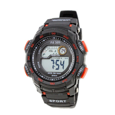 Waterproof Mens Multifunction Digital Watches Tell Day and Date , Black PVC / North