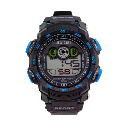 Simple Black Sport Multifunction Digital Mens Watches 3 ATM Waterproof