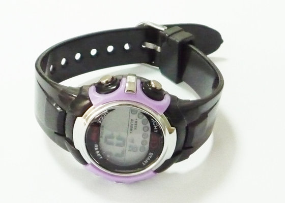 Black Digital Silicone Jelly Watch / EL Sports Watch / Multifunction Digital Watch 3ATM