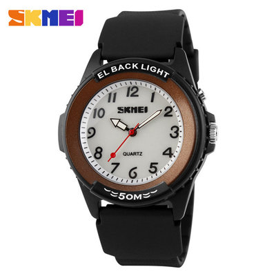 Stainless Steel Back Pu Strap Japan Movt Womens Quartz Watches With Back Light