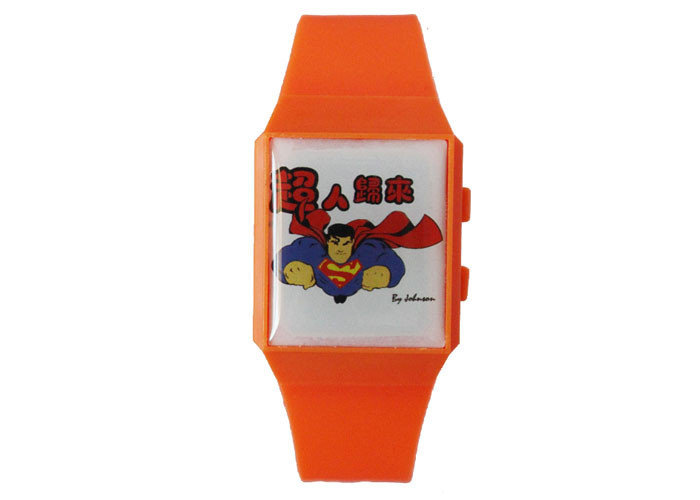 Large Face Led Digital Japan Movt Quartz Wrist Watch TPU Strap , Stainless Steel Back