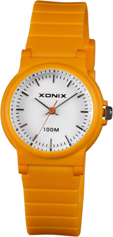 Orange Round Sports Plastic Kids Analog Quartz Watch For Boys Swimming