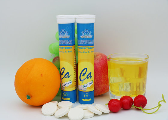 Professional Calcium Effervescent Tablets Fruit Flavor Health Food For Children