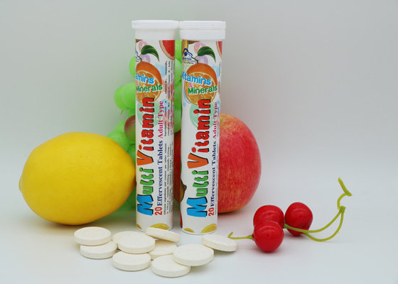 Round Shape Effervescent Vitamin Tablets Food Supplement For Improve Immunity