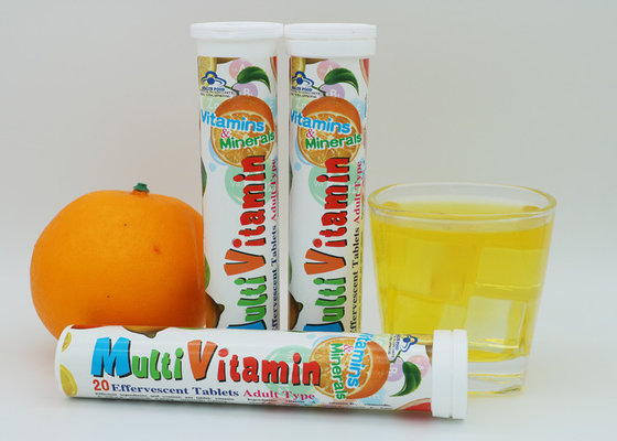 Private Label Effervescent Vitamin Tablets Milk White Color GMP Certified