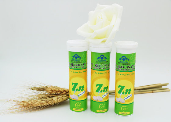Private Label Zinc Effervescent Tablets Sweet / Sour Flavour With Free Samples