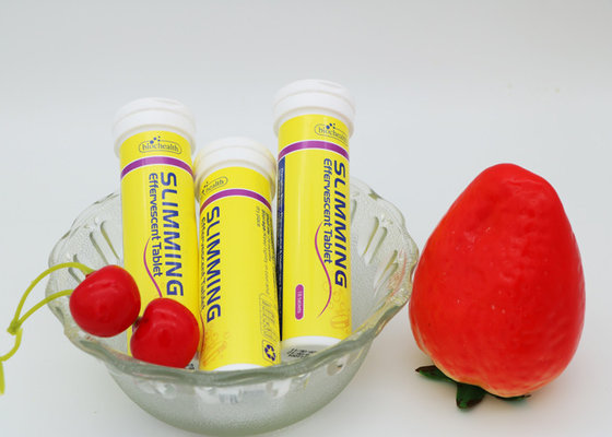 Fat Burning Slim Fizz Tablets Yellow Color Slimming Pills For Lose Weight
