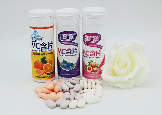Fruit Flavor Vitamin C Effervescent Tablets Dietary Fiber Supplements