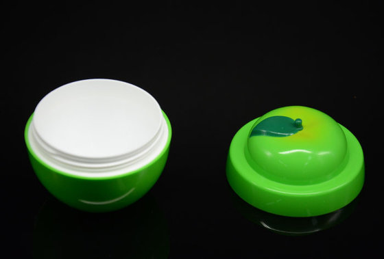 55ml Small Green Plastic Cream Jars Apple shaped Cosmetic packaging