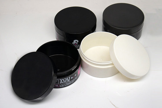 Custom Black Plastic Cream Jars High End Cosmetic Packaging 100g