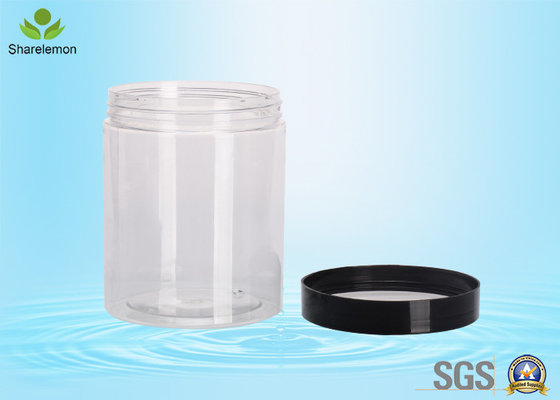500ml transparenter Plastikcremetiegel, kosmetisches Plastikglas mit weißer Kappe