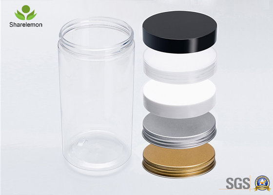transparente kosmetische Plastikgläser 1000ml mit silberner Kappe für Tee-Verpackung