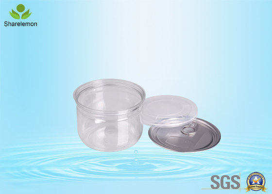 transparente Plastikgrad-Gläser der nahrung290ml mit Ring-Zug-Deckeln