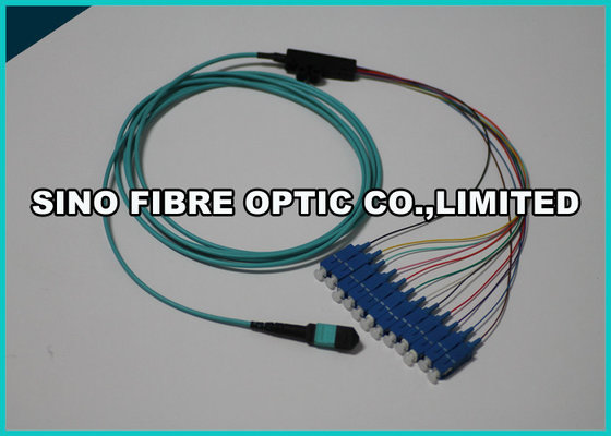 LC - MPO Fiber Optic Cable 12 Core Fanout Kits 1M Meter 25Db Return Loss