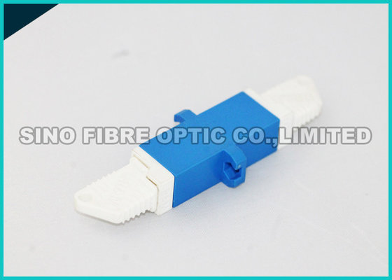 SC Footprint E2000 APC Adapter Fiber Optic Blue Plastic Housing Flange With 2 Holes