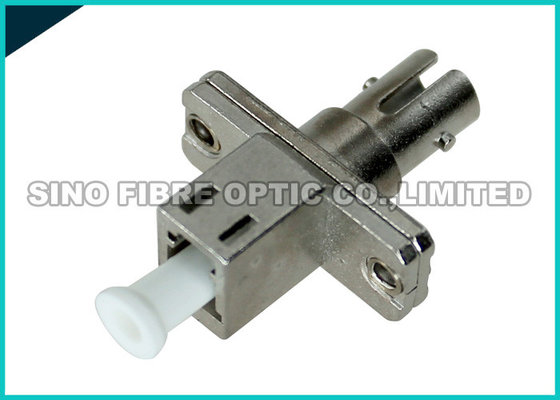 Simplex Metal Flange LC to ST Connector Hybrid Female to Female Adapter