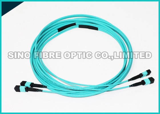 100 Gig 24 Array MPO - MPO Fiber Optic Cable OM3 Male Pinned For Gigabit Ethernet