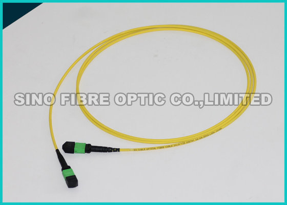 24 Strands MTP MPO Fiber Breakout Cable , Yellow Fiber Ribbon Cable 1 Meter