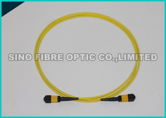 Yellow Jacket Female MPO 24 Fiber Cable Single Mode No Pin 3.0mm APC Polish