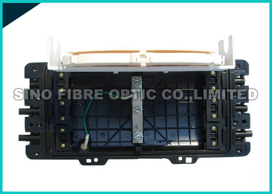 2 Round Ports Fiber Optic Splice Closure FTTH Drop Cable Type 24Pcs SC Adapter