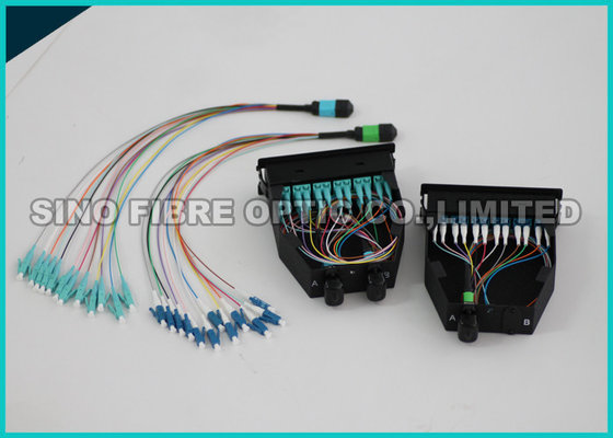 Fiber Optic Assembly 1U Patch Panel 24 port LC MTP Cassette Multimode OM3 Fan Out