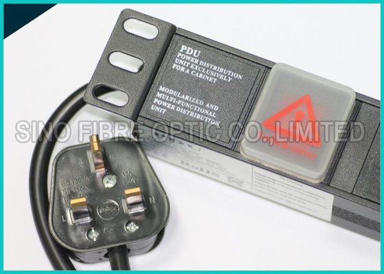Power Distribution Unit 6 Way UK Socket 19 Horizontal Rack PDU C14 Plug