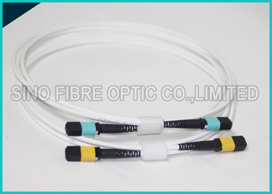 5.0mm 24 Cores 100gb Fiber Cable , MPO to MPO Trunk Aqua Om3 Fiber Cable