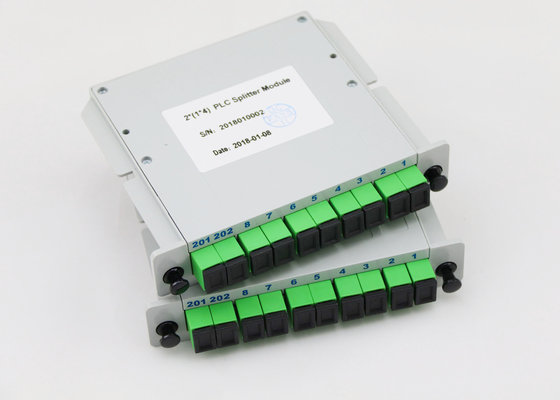 0.2 DB PDL Fiber Optic PLC Splitter , SC / APC Cassette Fiber Optical Splitter