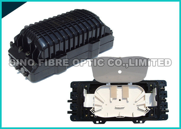 2 Round Ports Fiber Optic Splice Closure FTTH Drop Cable Type 24Pcs SC Adapter