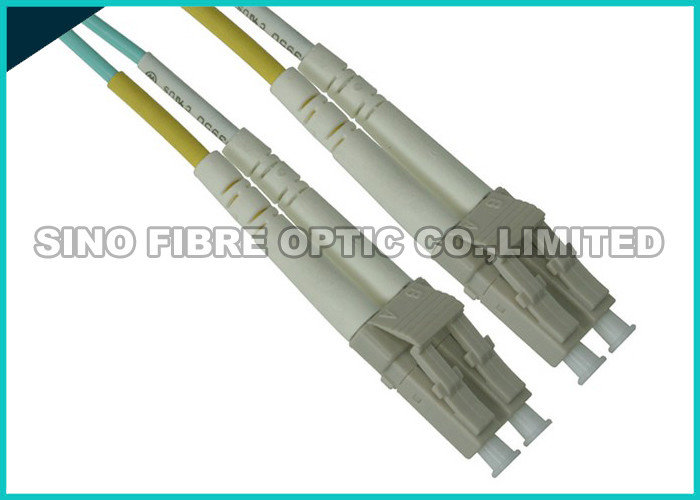 Uniboot LC Fibre Patch Leads , 10G OM3 Duplex Aqua Fiber Patch Cable Multimode