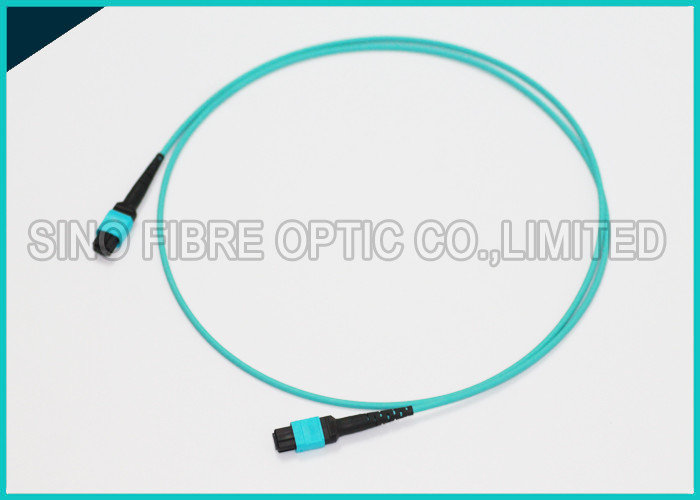 12 Chnnels MPO Fiber Optic Cable OM3 Plenum Jacket QSFP 40G SR4 Optical Cabling