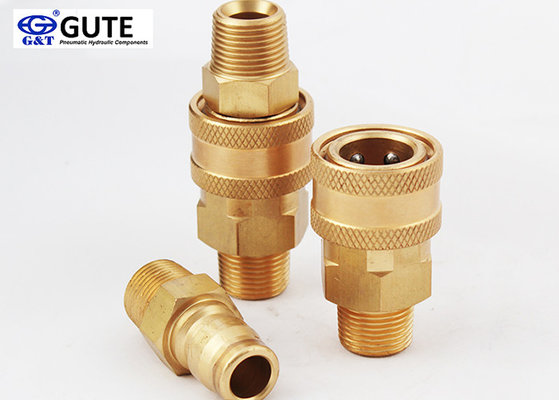 Non - Valve Hydraulic Quick Disconnect , Brass 1 Inch Quick Disconnect Fittings