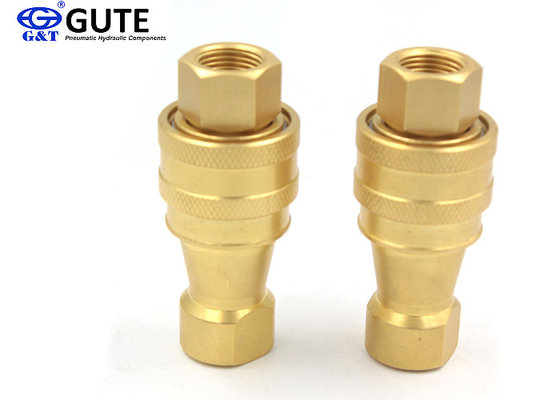 Machinning Technics Brass Quick Disconnect Fittings With Self - Sealing Poppet Valves