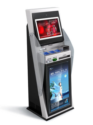 Lobby Bill Payment Kiosk with Credit Card / Cash Payment & Barcode Reader For Tax Bills Payment