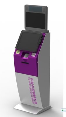 Dual Screen Airline Self Check-in Lobby Kiosk with Ticketing / Card Dispensing ZT2182
