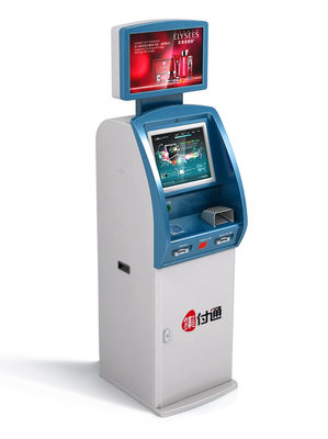Lobby Bill Payment Kiosk with Credit Card / Cash Payment & Barcode Reader For Tax Bills Payment