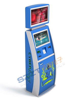 ZT2188 Dual Display Hotel Airline Self Check In Kiosk with Large Screen Advertisement