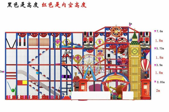 Supermarket Ball Pit Kids Indoor Playground With Slide Trampoline Big Ball Pool