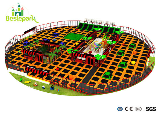 Large Amusement Indoor Trampoline Park Safe For Kids / Adult Long Life Span