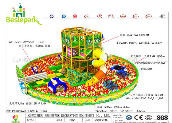 Kids Play Soft Indoor Adventure Playground With EVA Flooring ROHS Certification