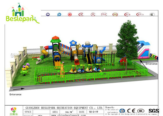 Parks Indoor Adventure Playground With Trampoline / Swing Obstacle Climbing