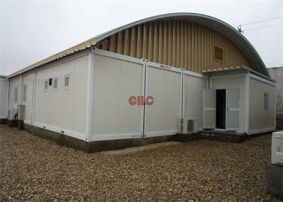 Cambered Roof Pre Built Container Homes Convenient Moving Modular Home Container
