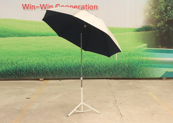 Steel Frame Tilting Beach Umbrella Parasol , Double Layer Outdoor Tilt Umbrella