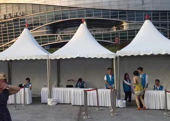 Colorful White PVC Pagoda Party Tent Size Customized For Marketing Point Shop Space