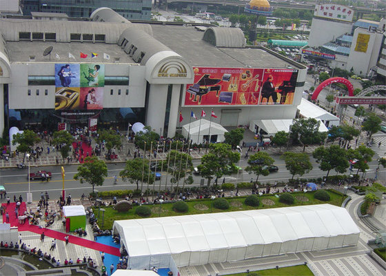 18m Wide Clear Span Aluminum Tent Frame , White Event Tent With Air Condition System